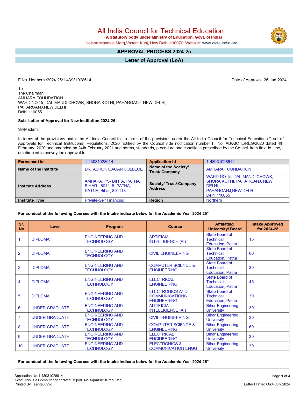 AICTE Approval 24_01